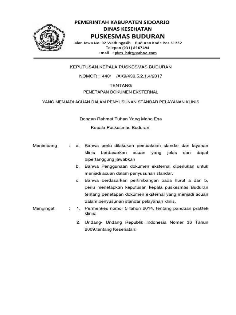 SK BDR Dokumen Eksternal | PDF