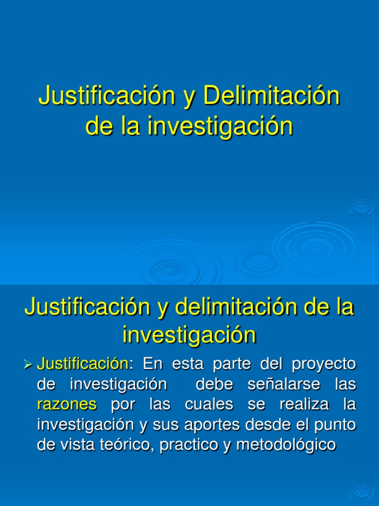 Justificacion y Delimi | PDF | Teoría de la justificación | Tasas de ...
