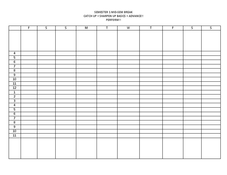 Mid Sem Break Schedule | PDF