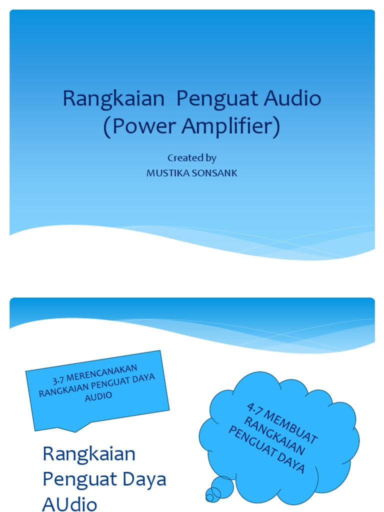 Rangkaian Penguat Audio (Power Amplifier) | PDF | Teknologi & Rekayasa