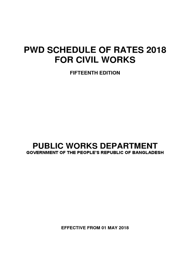 PWD Schedule of Rates 2018-2 | PDF | Sheet Metal | Lime (Material)