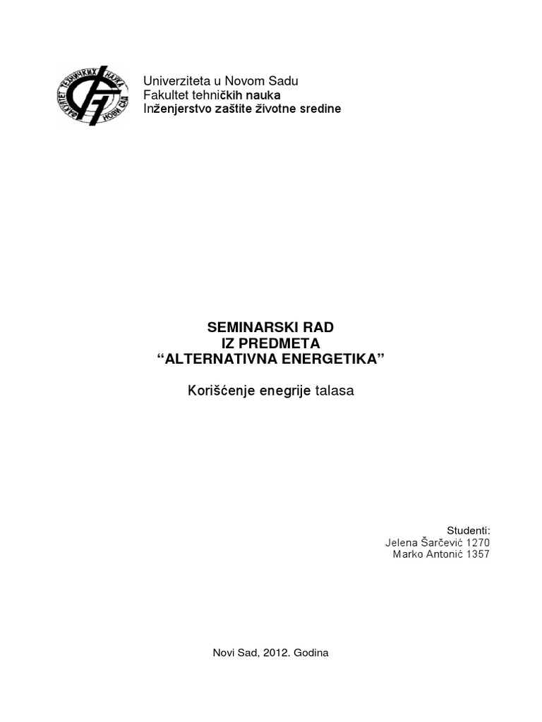 Koriscenje Energije Talasa | PDF