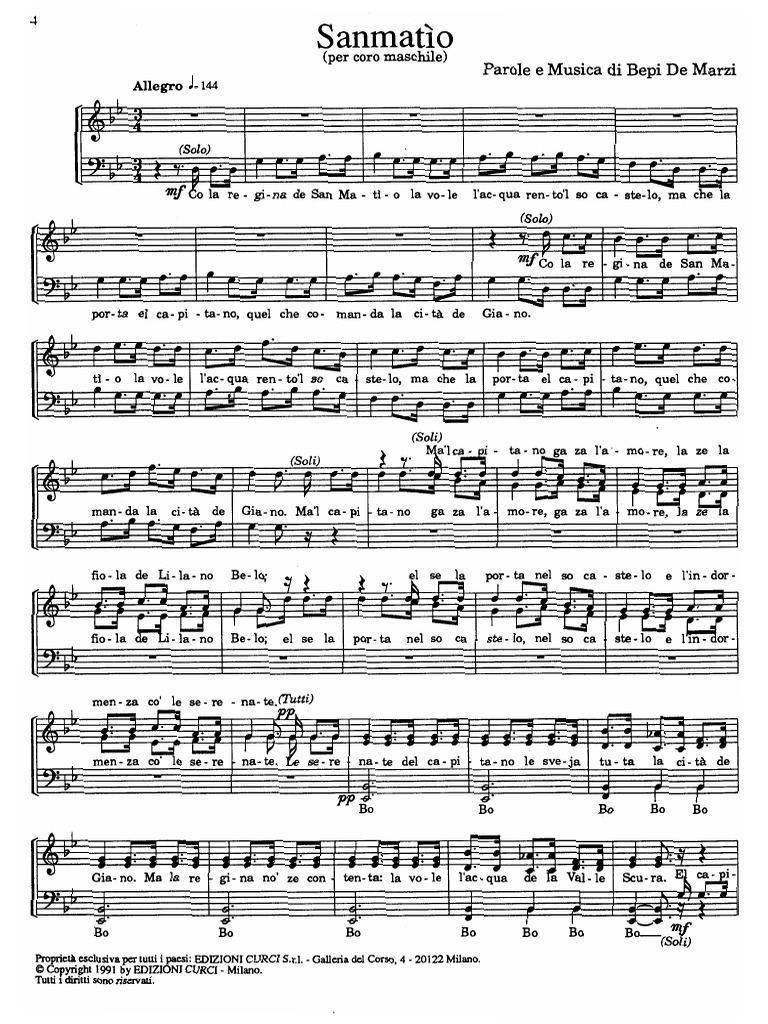 Bepi de Marzi - Sanmatìo | PDF