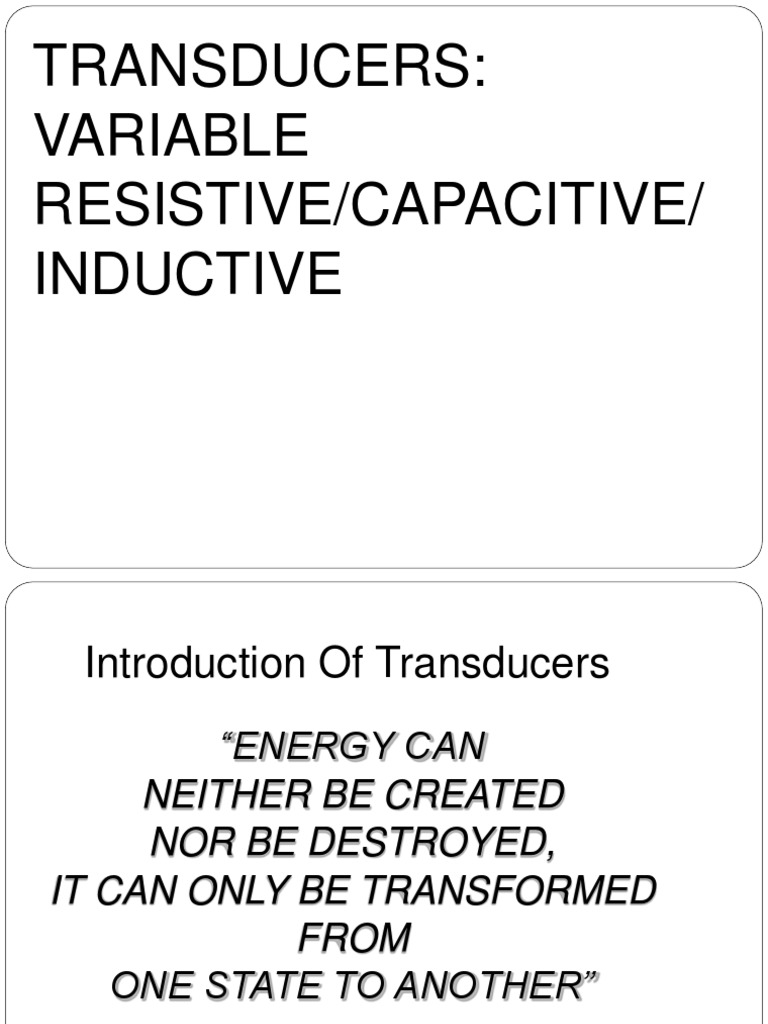 Resistive Transducer | PDF | Capacitor | Electrical Resistance And ...