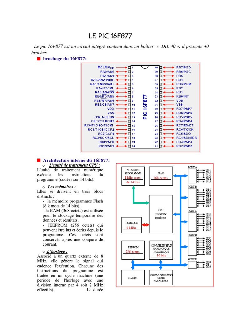 Le Pic 16f877 | PDF | Biens manufacturés | Données informatiques