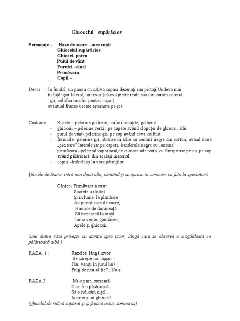 Ghiocelul Suparacios | PDF