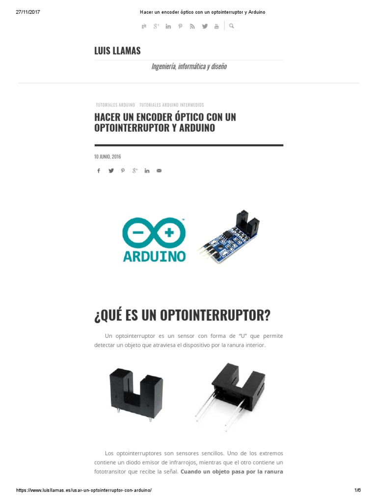 Hacer Un Encoder Óptico Con Un Optointerruptor y Arduino | PDF ...
