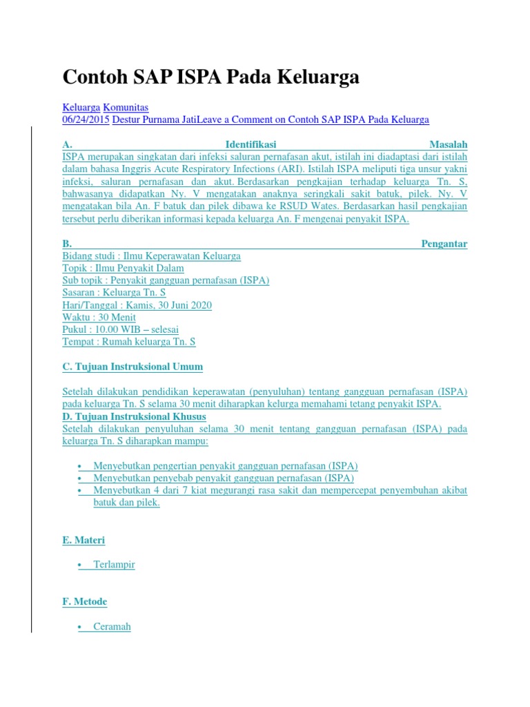 Contoh SAP ISPA Pada Keluarga | PDF