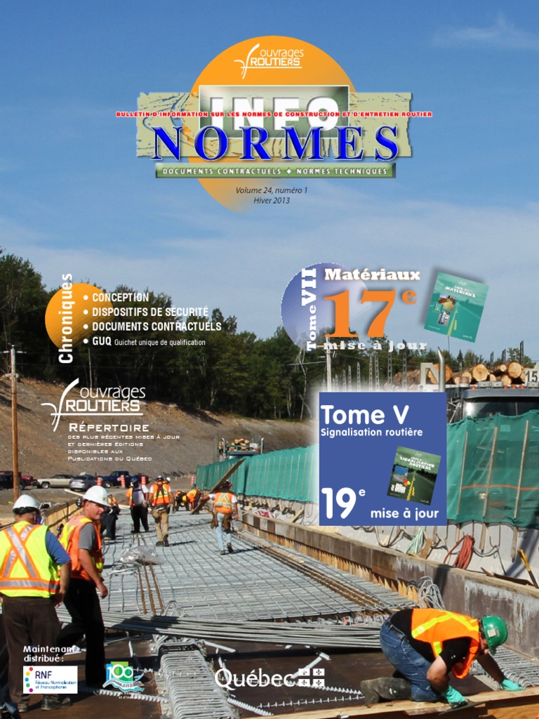 Révisions Normatives MTQ Hiver 2013 | PDF | Route à péage | Autoroute