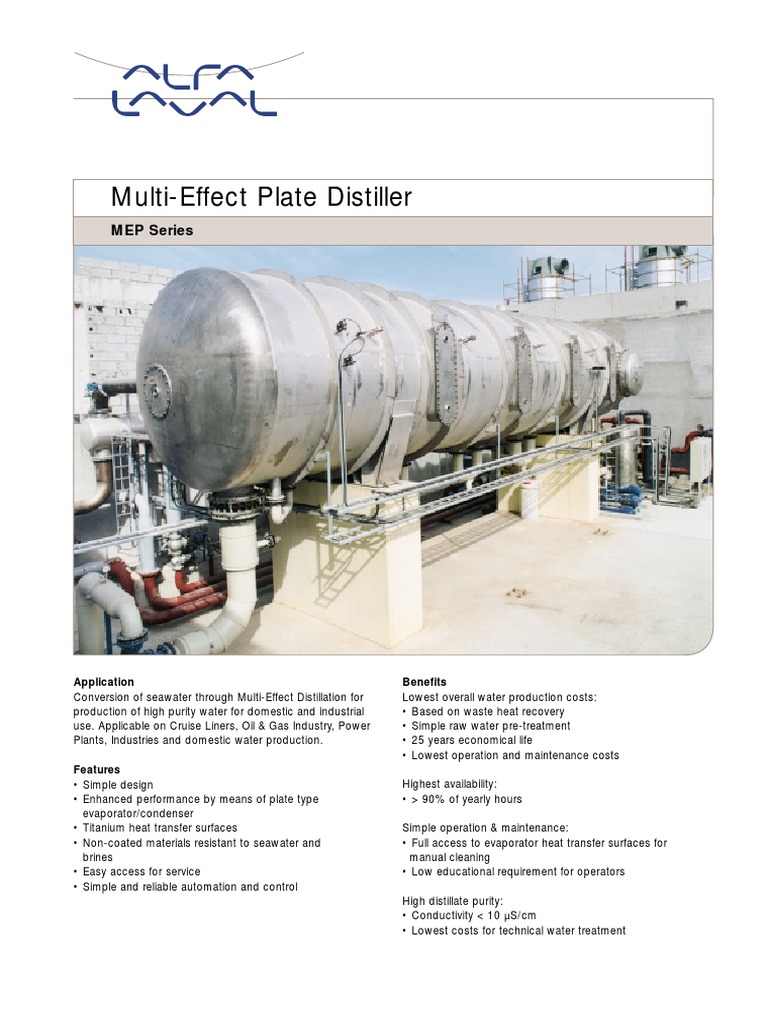 Multi-Effect Plate Distillation System | PDF | Distillation | Desalination