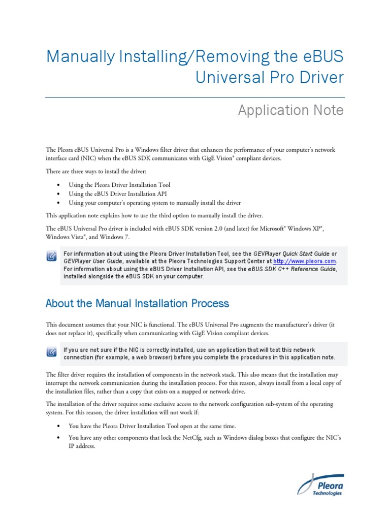 Manually Installing or Removing The Ebus Universal Pro Driver | PDF | Installation (Computer ...