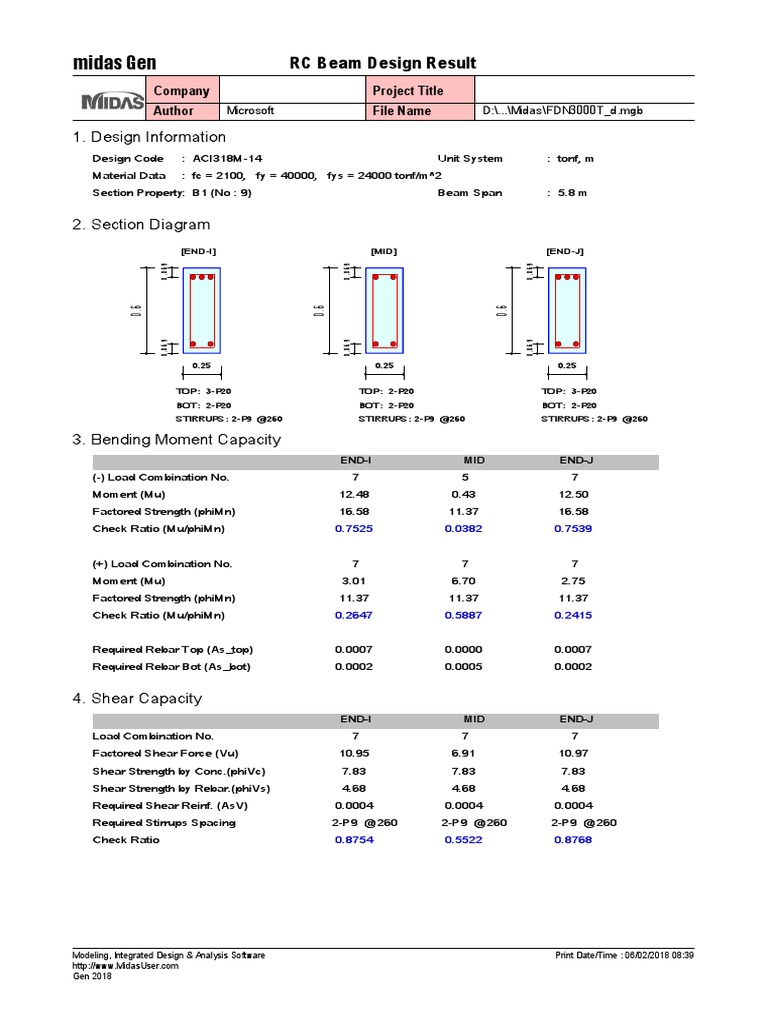 Midas Gen: 1. Design Information | PDF | Beam (Structure) | Building ...