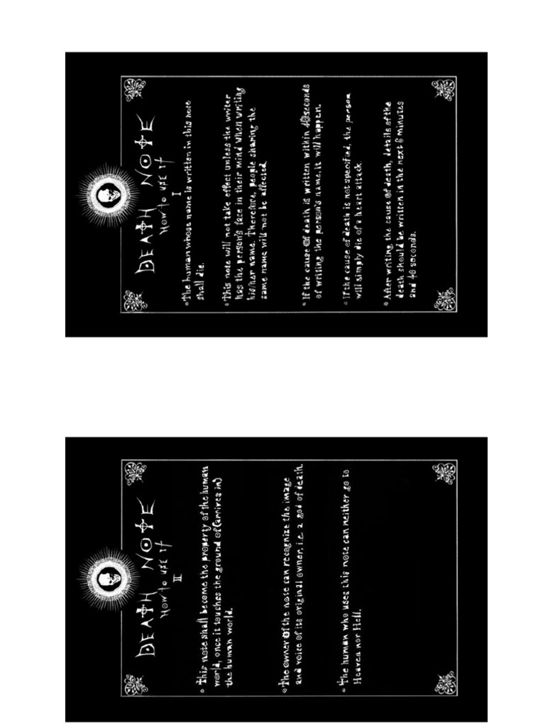 Plantillas Cuaderno DEATH NOTE | PDF