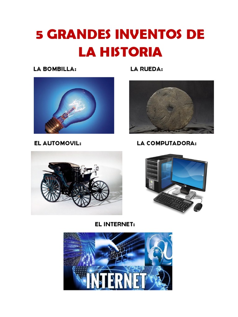 5 Grandes Inventos de La Historia | PDF | Bombilla incandescente | Coche