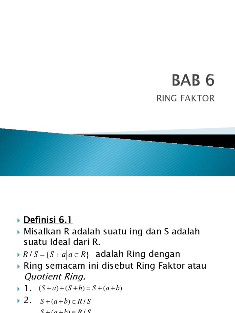 Definisi dan Contoh Ring Faktor | PDF | Metode & Bahan Ajar