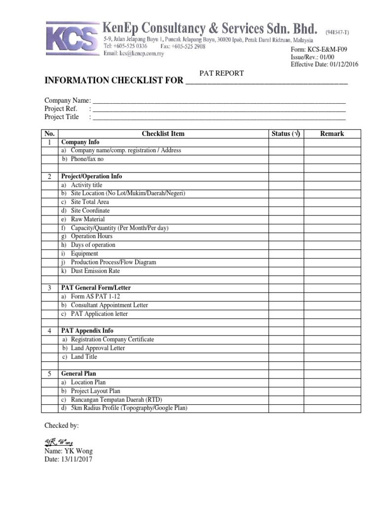 Checklist Pat PDF | PDF