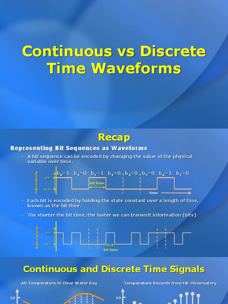 Continuous Vs Discrete Time Waveforms | PDF | Sampling (Signal ...