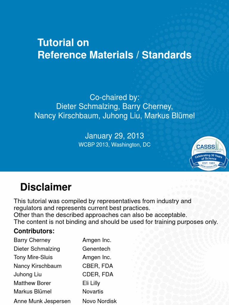 Tutorial Reference Standards - v9 PDF | PDF | Assay | Calibration