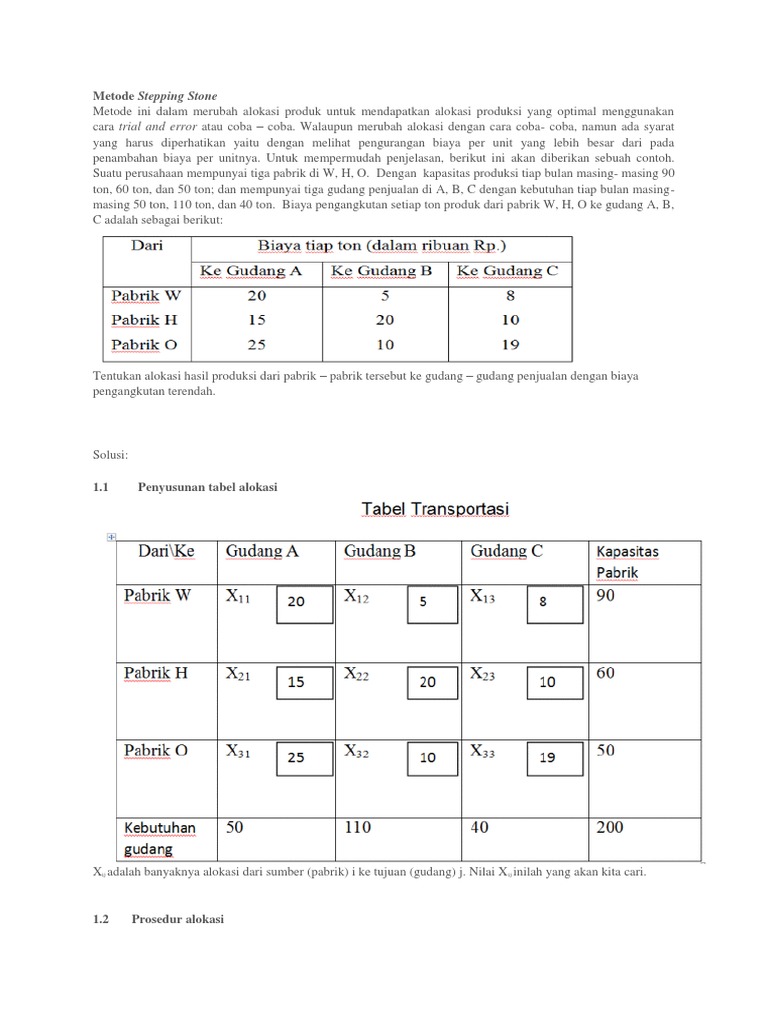 Metode Stepping Stone | PDF