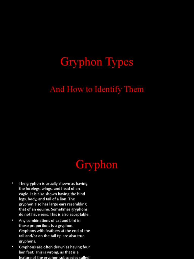 Gryphon Types: and How To Identify Them | PDF | Legendary Creatures ...
