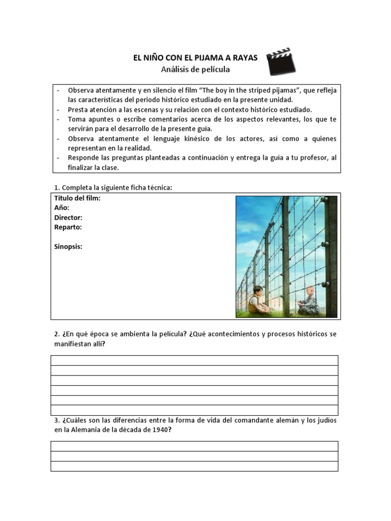 Guia de Actividades Analisis El Nino Con El Pijama A Rayas 1M | PDF