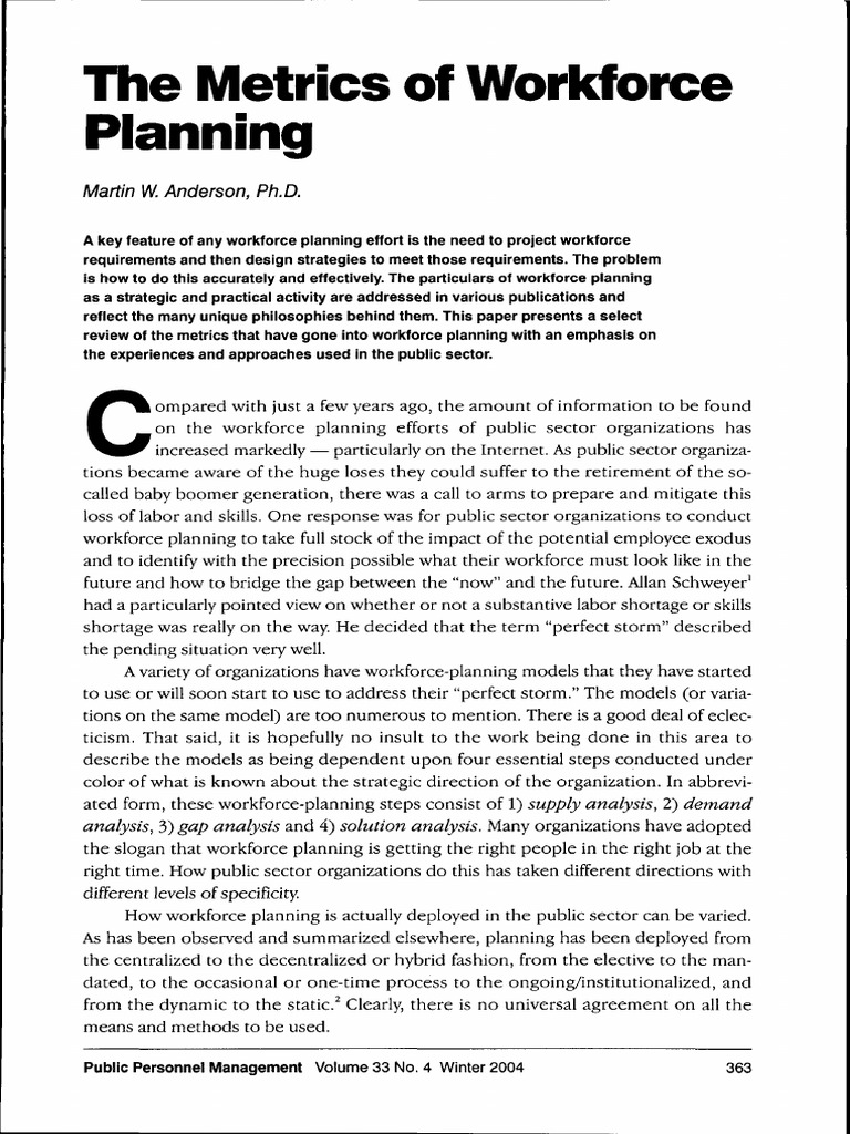 The Metrics of Workforce Planning | PDF | Competence (Human Resources ...