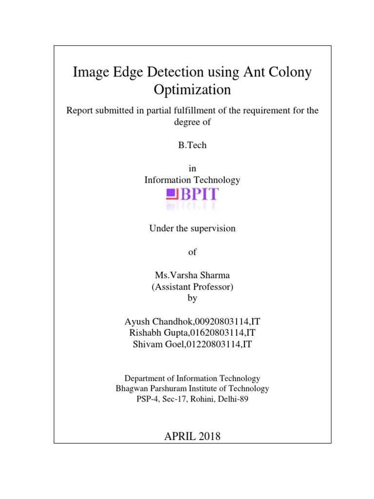 Image Edge Detection Using Ant Colony Optimization: APRIL 2018 | PDF