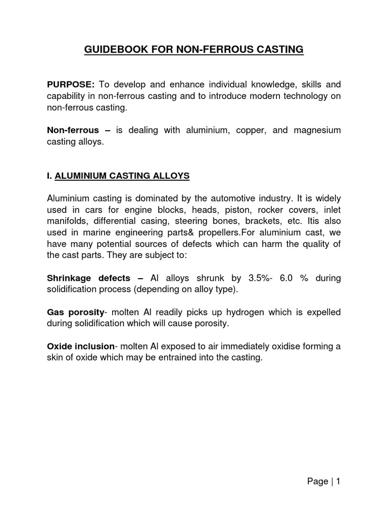 Training Module | PDF | Casting (Metalworking) | Alloy