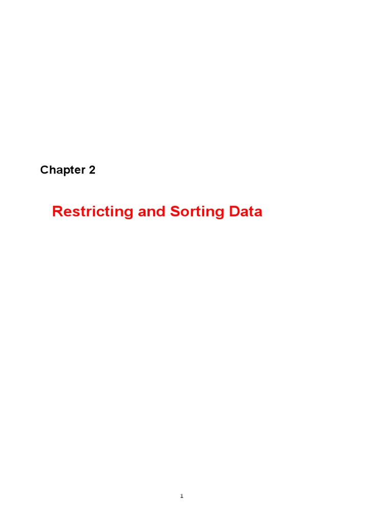 Restrict Sort | PDF | Computer Data | Software Engineering