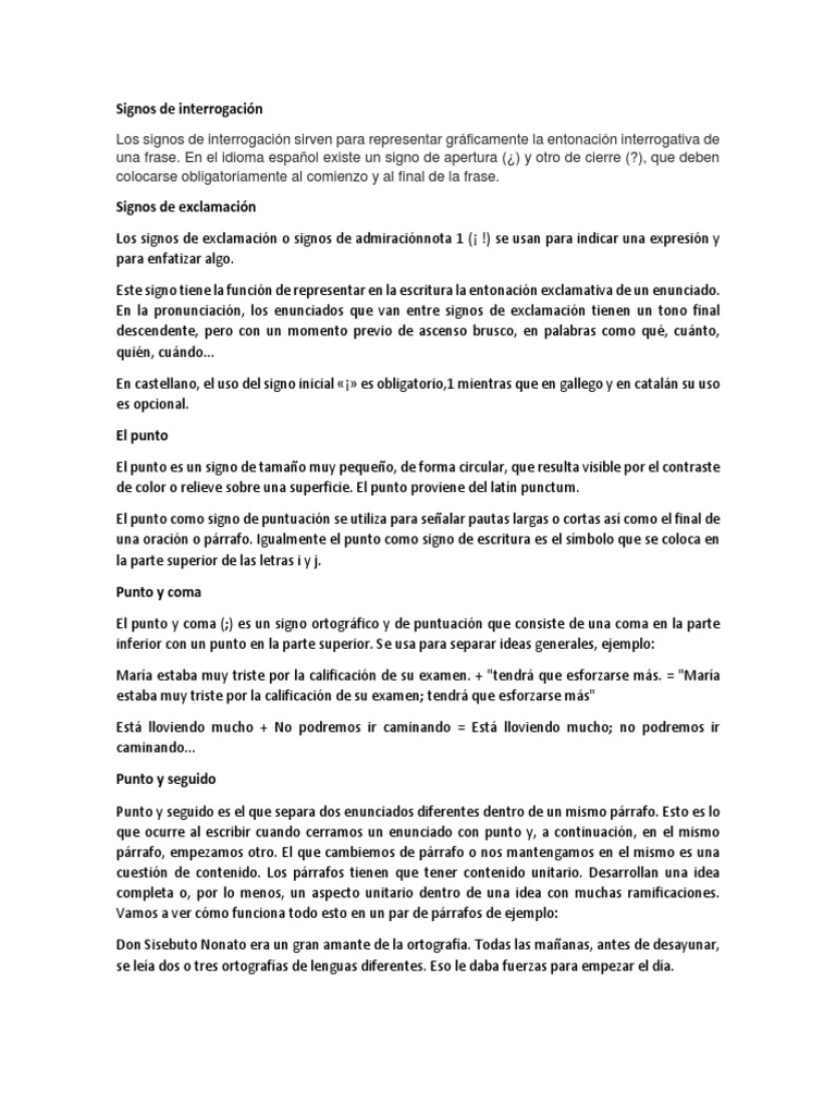 Signos de Interrogación y Exclamación | PDF | Grafemas | Símbolos ...