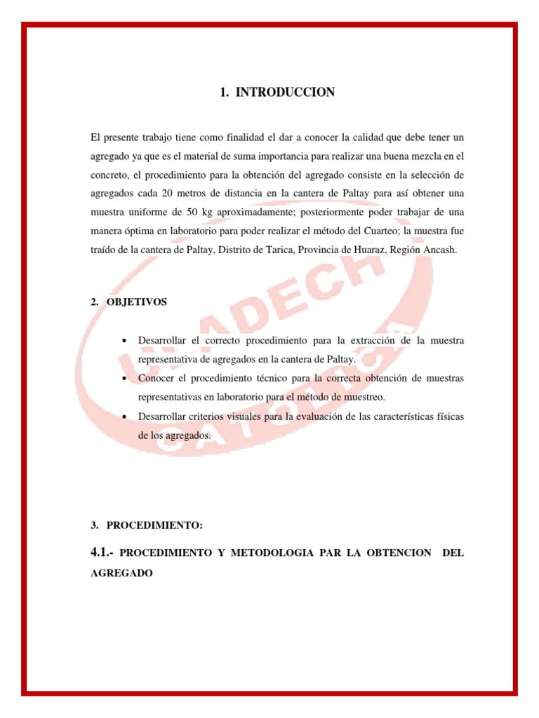 Metodo de Cuarteo y Seleccion de Agregados | PDF | Business
