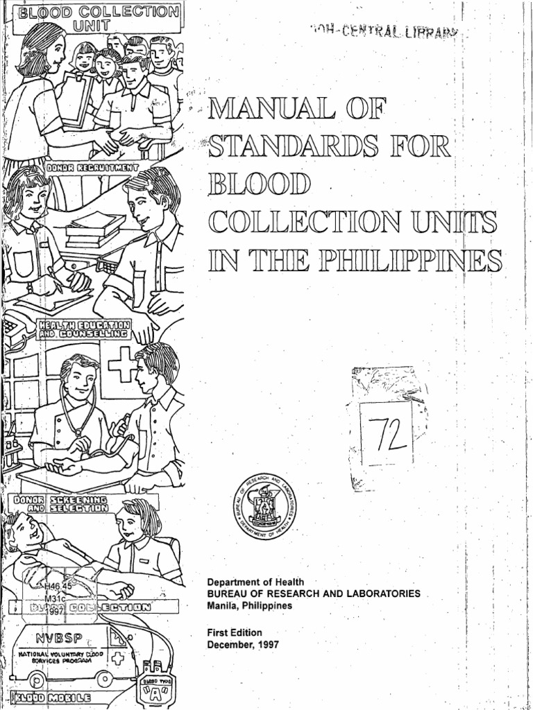 Manual of Standards For Blood Collection Units in The Philippines | PDF ...
