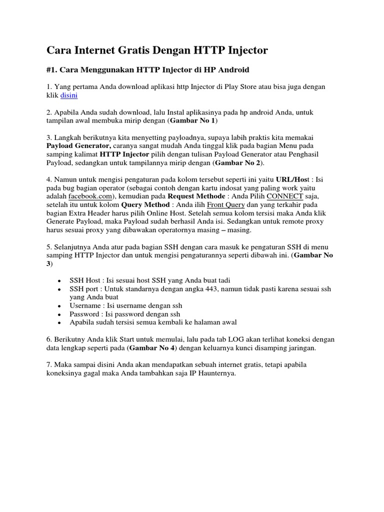 Cara Internet Gratis Dengan HTTP Injector | PDF | Pengelolaan Keuangan ...