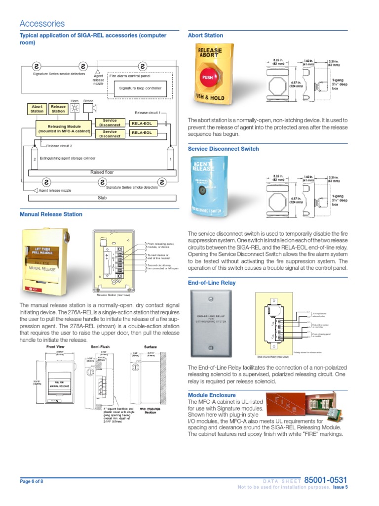 SIGA-REL Releasing Module Overview | PDF | Relay | Switch