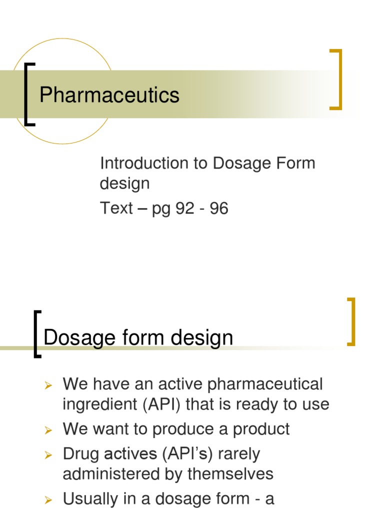 Pharmaceutics: Introduction To Dosage Form Design Text - PG 92 - 96 ...