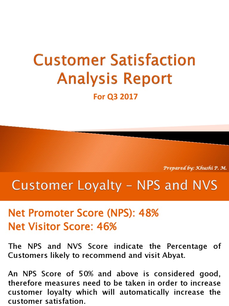 Customer Satisfaction Analysis Report Khushi P M Pdf Customer