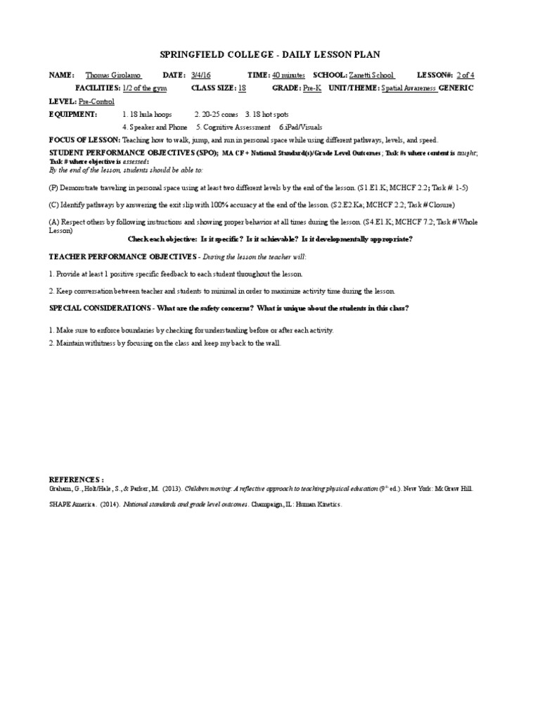 Lesson Plan 4 - Levels Pathways Speed | PDF | Lesson Plan | Teachers