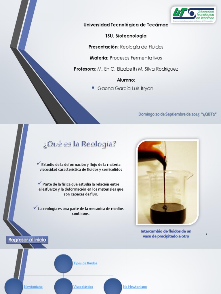 Reología de Fluídos | PDF | Viscosidad | Fluido