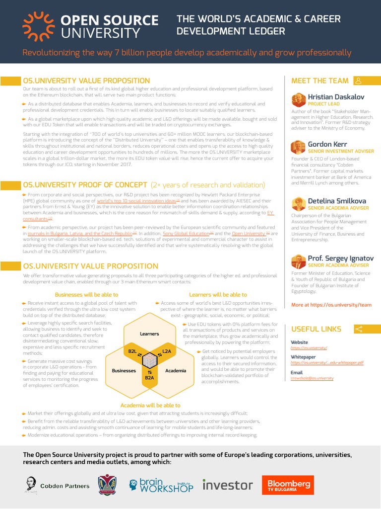 Open Source University Edu One Pager | PDF | Entrepreneurship | University