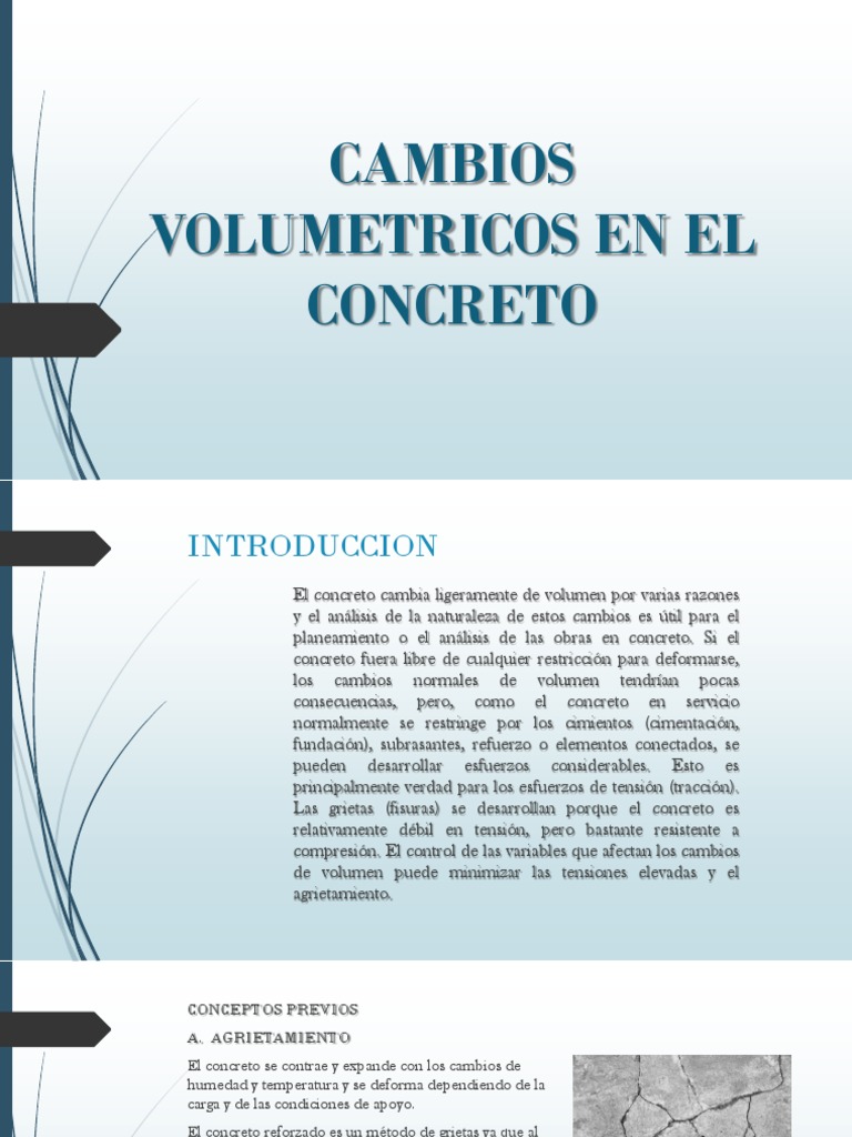 Cambios Volumetricos en El Concreto | PDF | Temperatura | Cemento