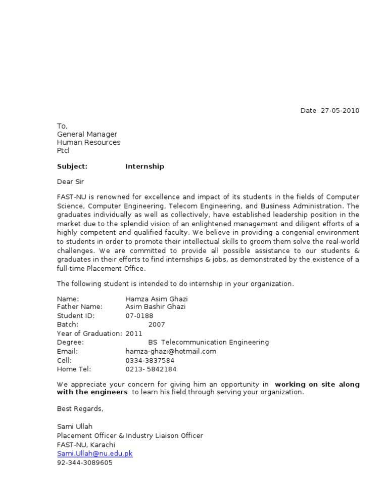 PTCL Recommendation Letter | PDF