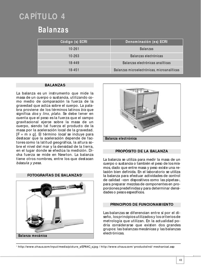 Balanzas PDF | PDF | Masa | Balanza