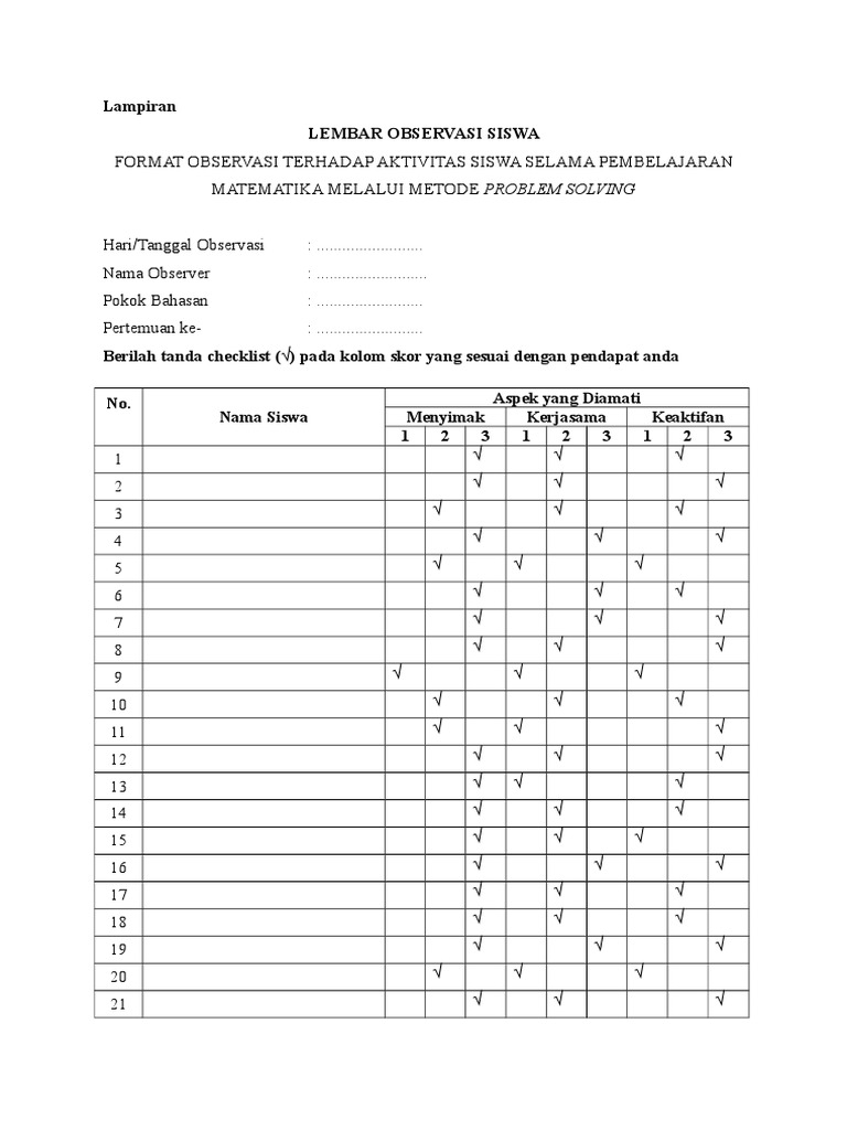 Contoh Lembar Aktivitas Siswa | PDF