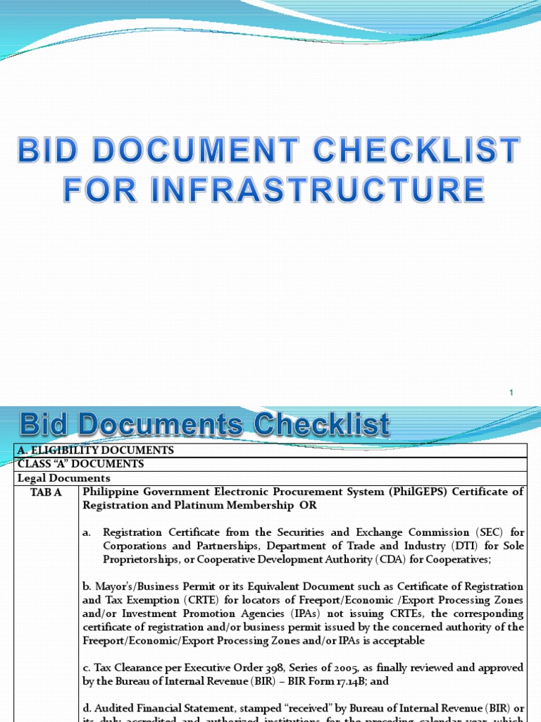 Bid Document Checklist | PDF | U.S. Securities And Exchange Commission ...