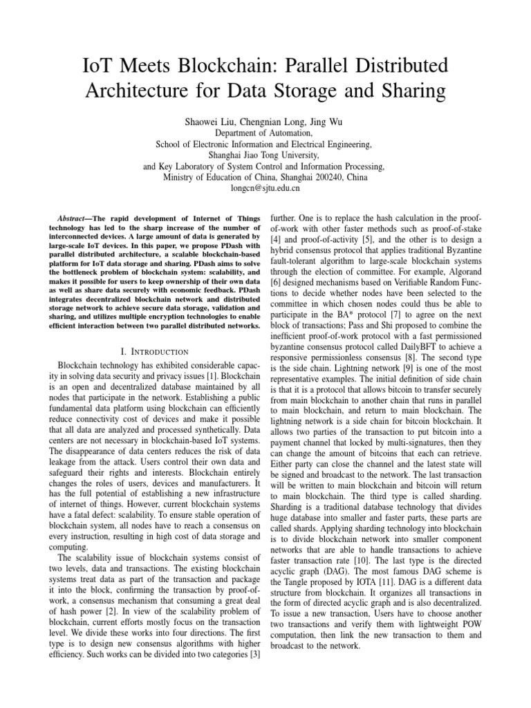 Parallel Distributed Architecture For Storage and Sharing (PDash) | PDF ...