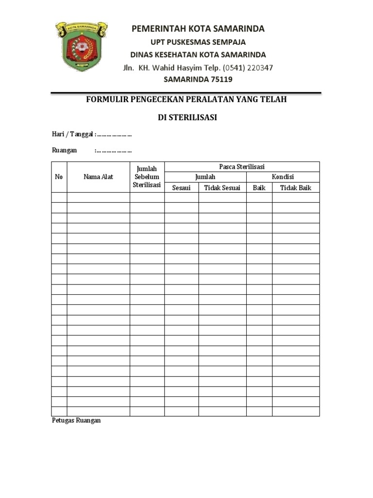 Formulir Pengecekan Peralatan Yang Telah | PDF