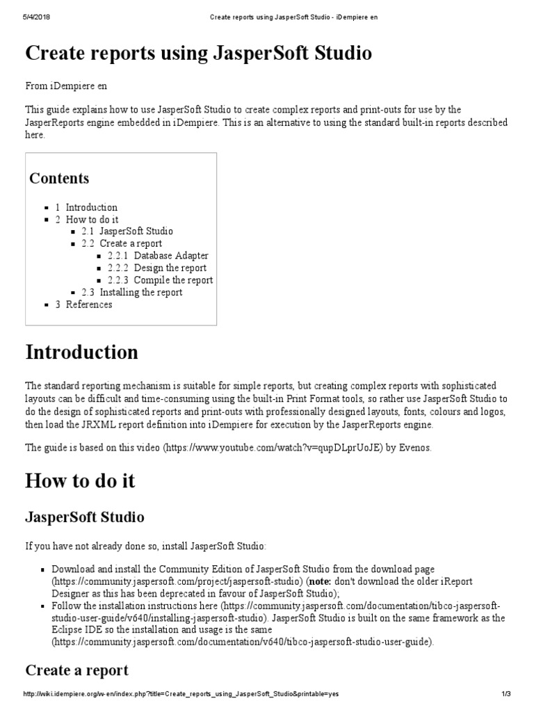 Create Reports Using JasperSoft Studio - IDempiere en | PDF | Postgre ...