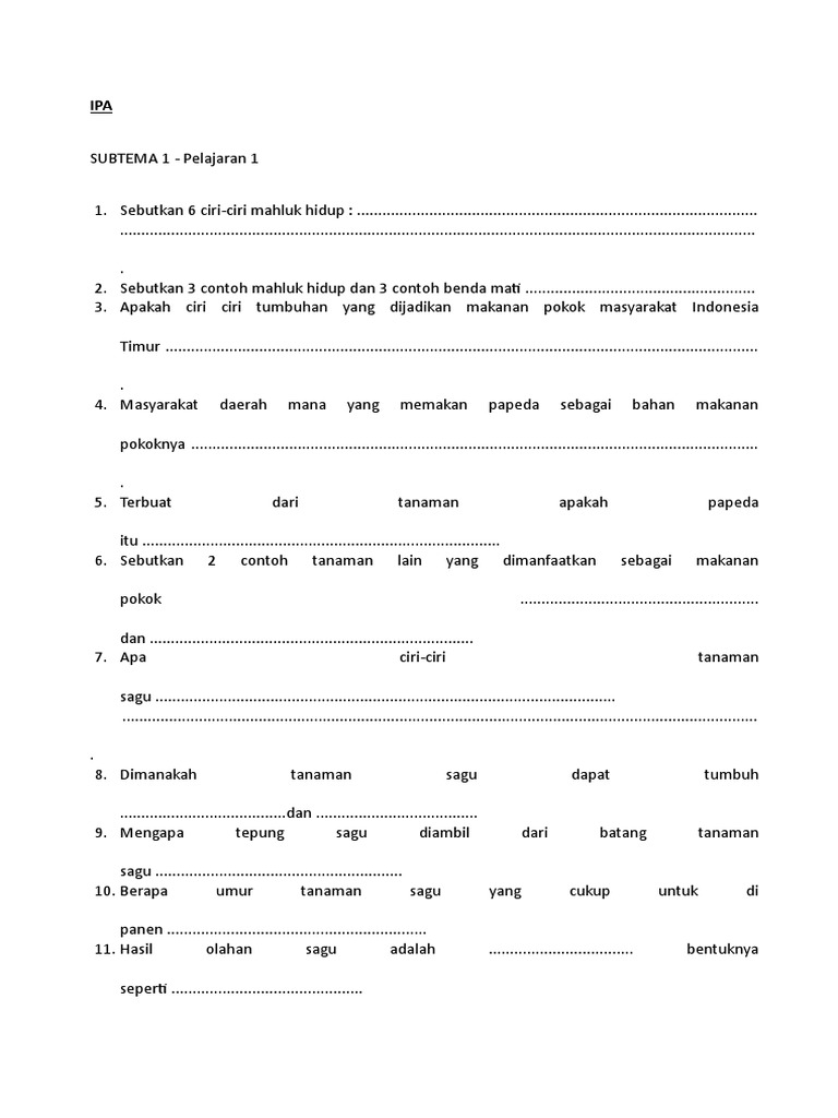 Ciri dan Pemanfaatan Tumbuhan Sagu | PDF