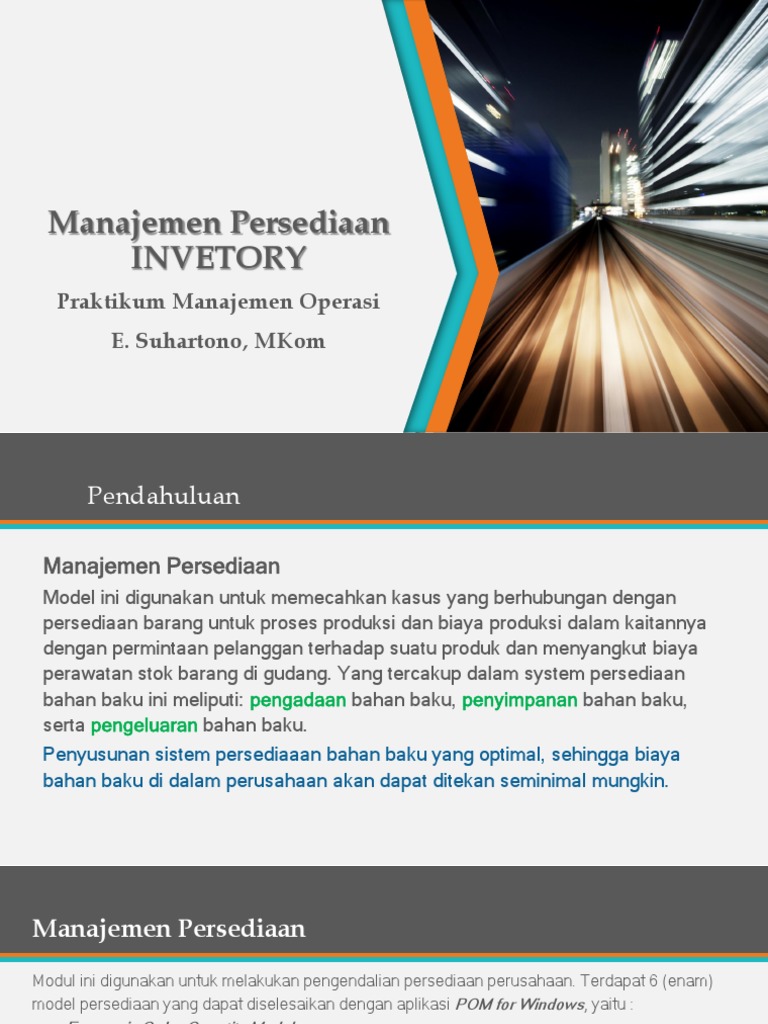 POM - Modul Manajemen Persediaan | PDF