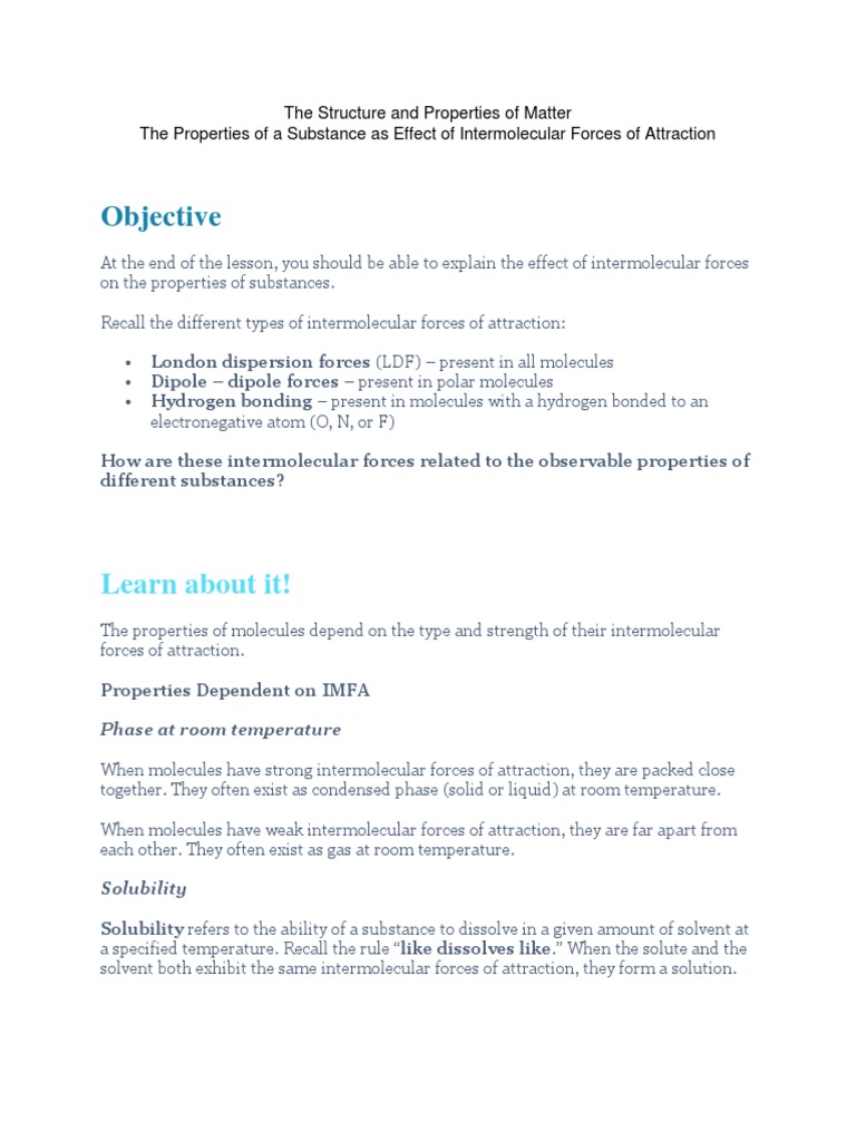 Physical Science Lesson 7 The Structure and Properties of Matter | PDF ...